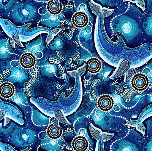 Spirit of the Bush - Dolphin Unisex Scrubs Top - Aussie Made Scrubs